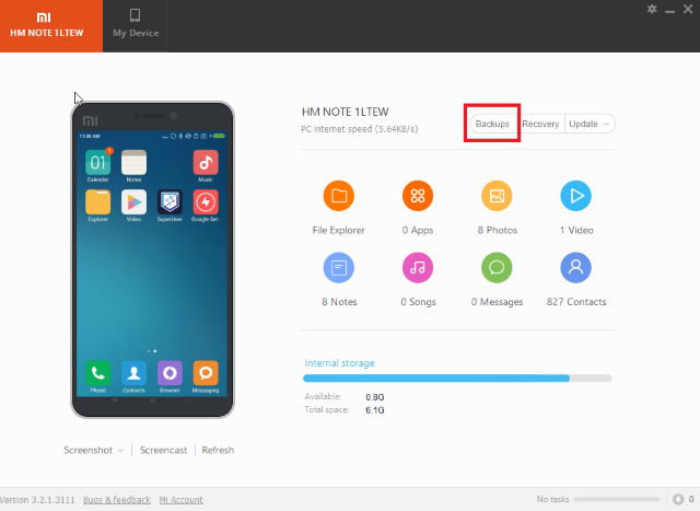 Xiaomi-MIUI backup